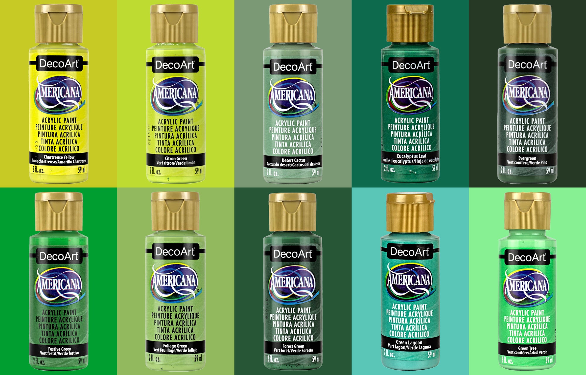 DecoArt Americana Acrylics 59ml - Greens – Wildwood Art Supplies