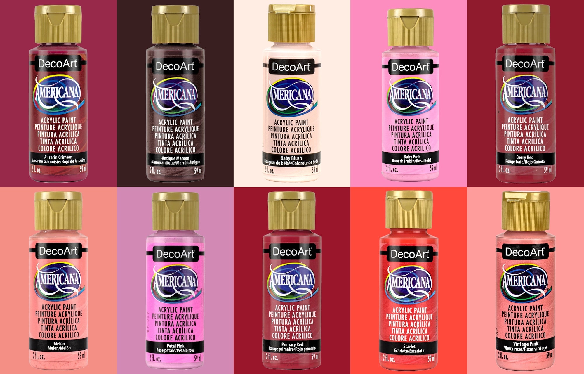 DecoArt Americana Acrylics 59ml - Reds – Wildwood Art Supplies