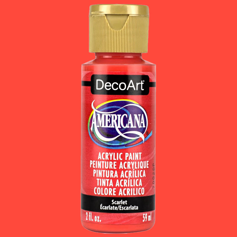 Scarlet DA345 - DecoArt Americana Acrylics 59ml – Wildwood Art Supplies