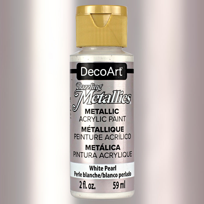 White Pearl DA117 - DecoArt Dazzling Metallics Paint 59ml – Wildwood ...