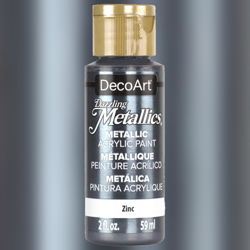 Zinc DA339 - DecoArt Dazzling Metallics Paint 59ml – Wildwood Art Supplies